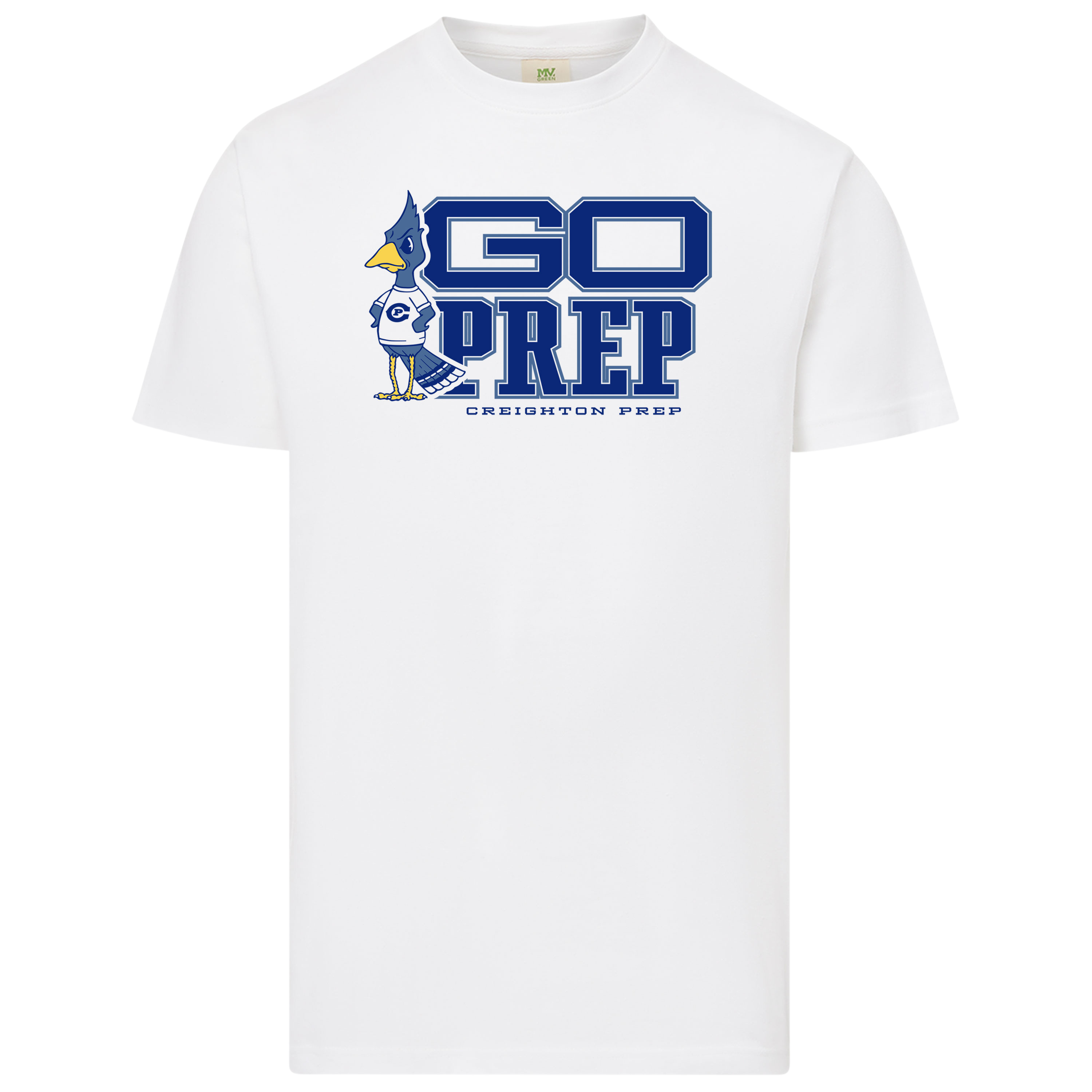 MV Sport T-shirt, White, GO PREP | Creighton Prep JayMart
