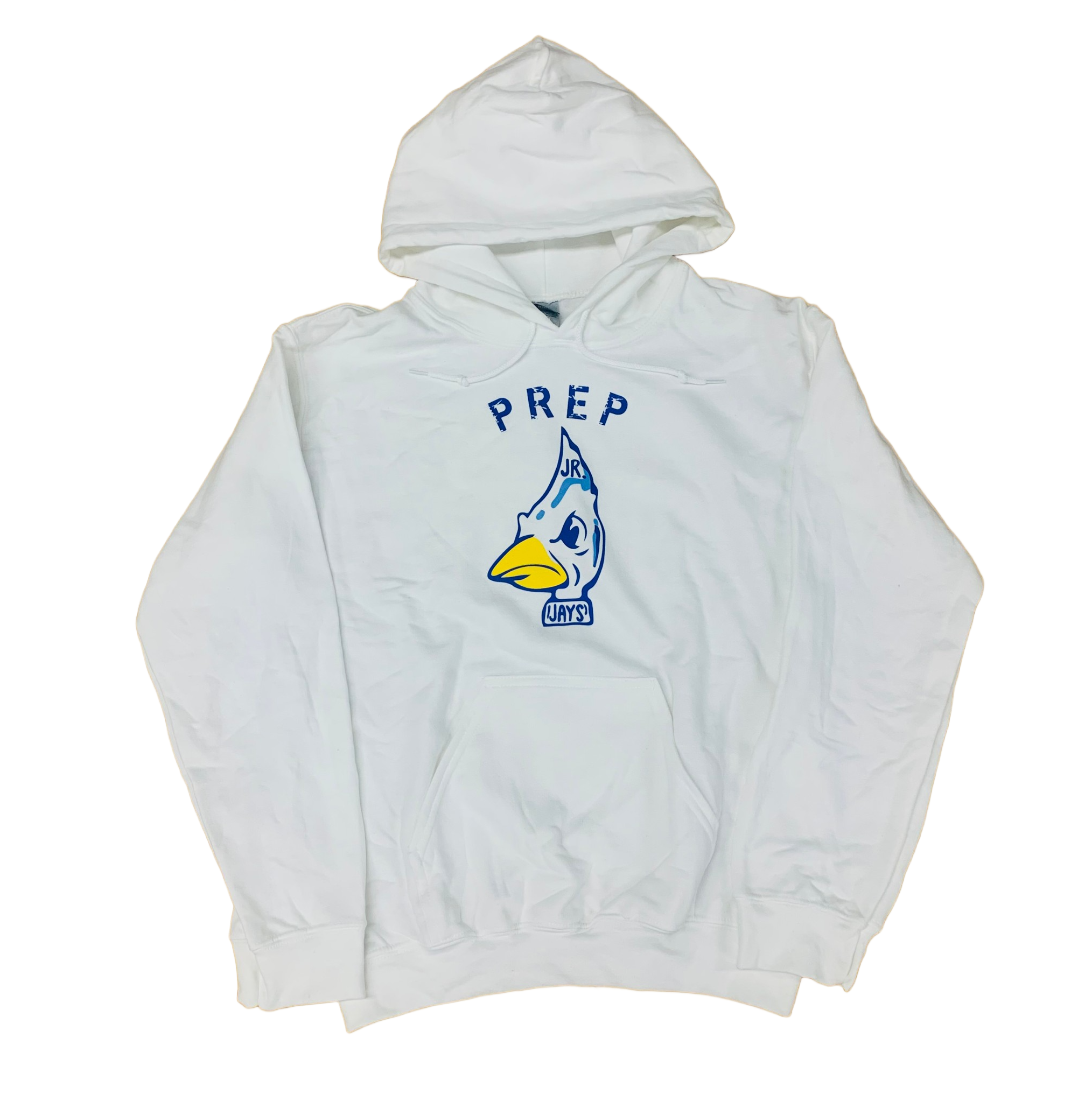Gildan Hoodie White, Retro Bird | Creighton Prep JayMart